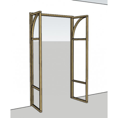 Double porte verriere en chêne brut